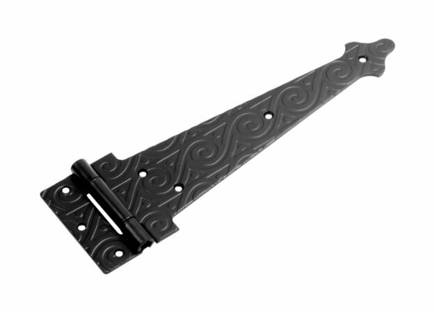 Петля стрела для двери, ворот фигурная ПС-300 мод.3 /кованая/ серия ярославль (черный)