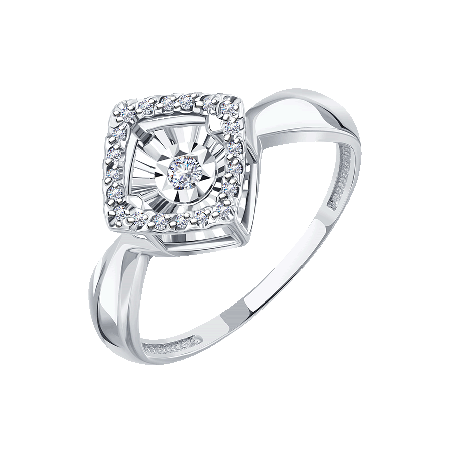 Кольцо, белое золото, 585 проба, бриллиант