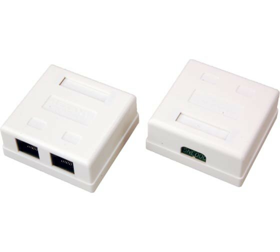 Rexant Розетки и патч-панели 06-0105-C Розетка сетевая LAN, на стену, 2 гнездо 8Р8С RJ-45 , CAT 5е