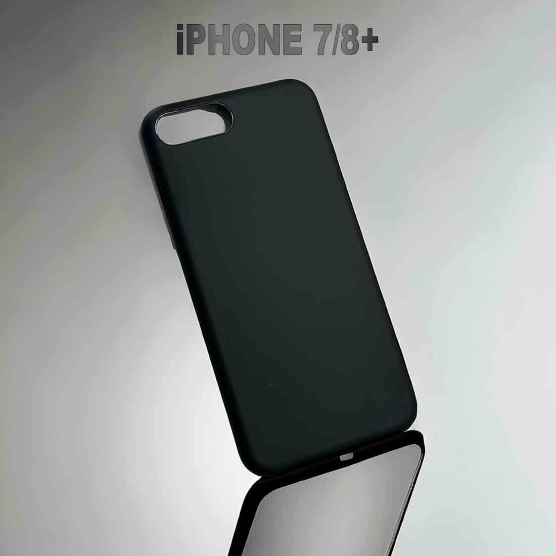 Премиум чехол из пластика черный на iPhone 7+/8+