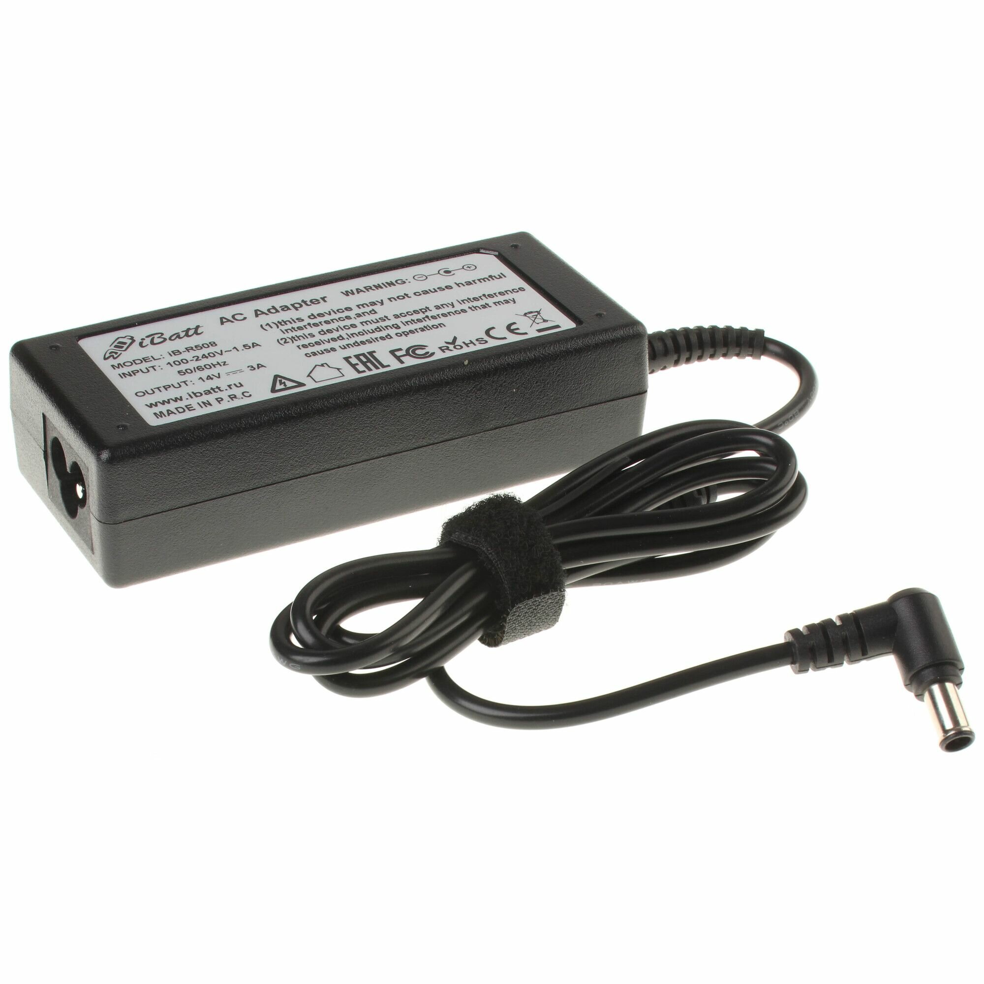 Блок питания iBatt 14V 3A, 42W, разъём 6.5*4.5 mm для монитора AP04214-UV, AD-4214L, AD-4214N, iB-R508, 22-508