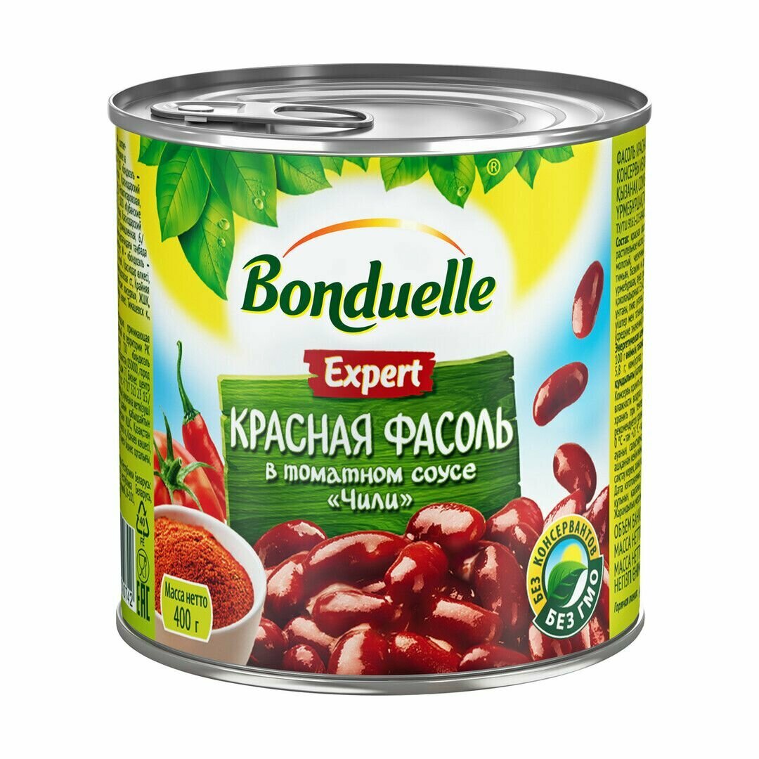 Фасоль Bonduelle красная в томатном соусе чили 400 г x 5 упаковок