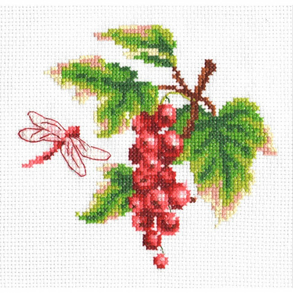 Набор для вышивания Многоцветница #МКН 05-14 Красная смородина, Счетный крест, 13 х 12 см
