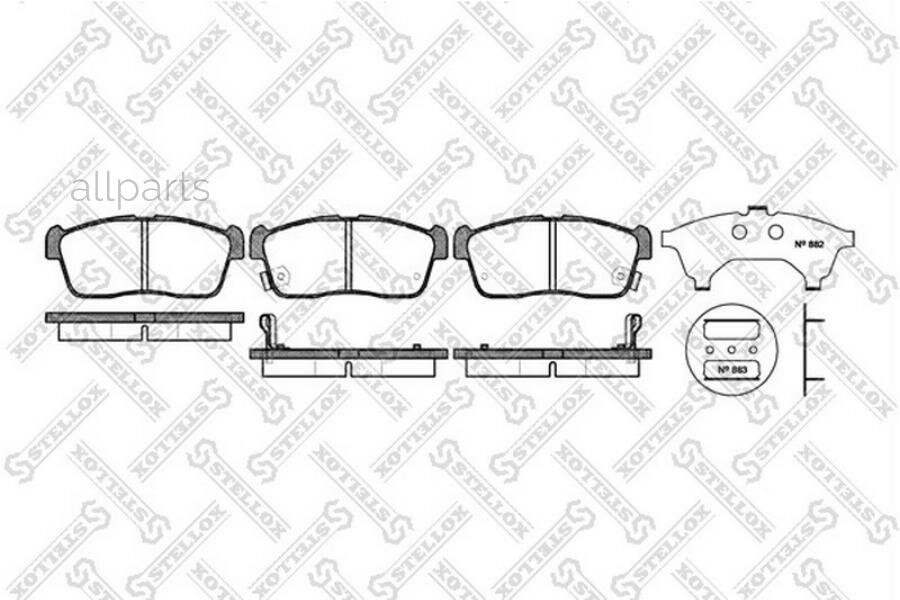 STELLOX 735002BSX 735 002B-SX 724 02=FDB1532 ! колодки дисковые п.\Suzuki Ignis 1.3i 00-03, Daihatsu YRV 1.3i 4WD 01>