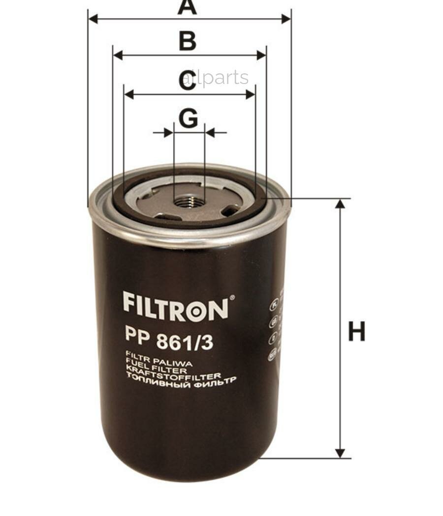 FILTRON PP8613 фильтр топливный !\DAF 95 08.96>/XF 03.97>, Iveco, MB