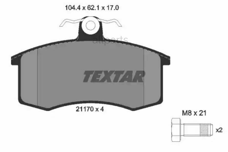 TEXTAR 2117002 Колодки передние ВАЗ 2108-09 TEXTAR 2117002