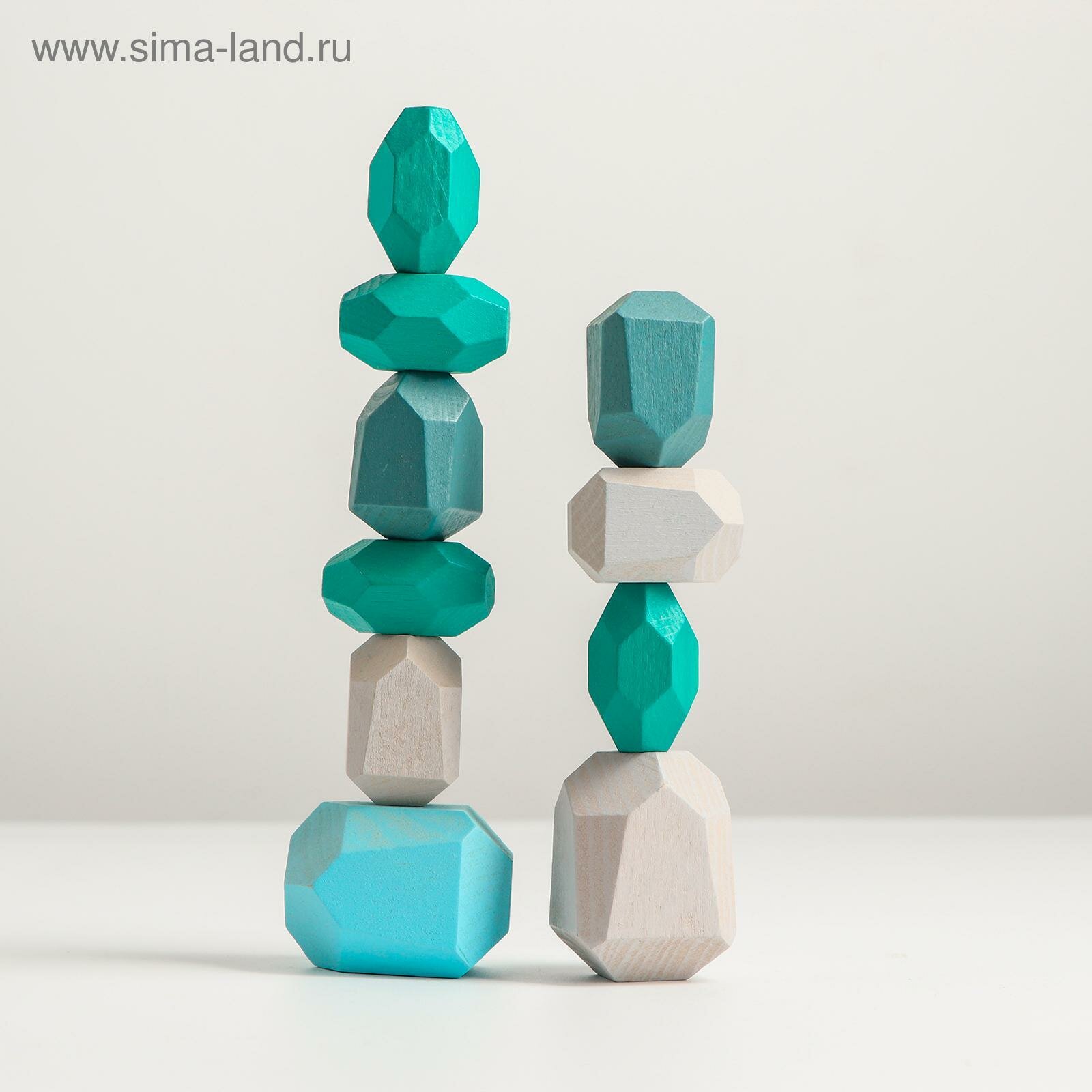 Набор деревянных камней "Речные камни-балансиры", 10 шт.