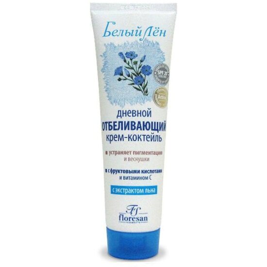 Отбеливающий крем-коктейль для лица Floresan Белый Лен дневной 100 мл