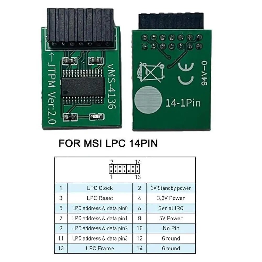 TPM 2.0 Gigabyte SPI 12Pin — фото 1