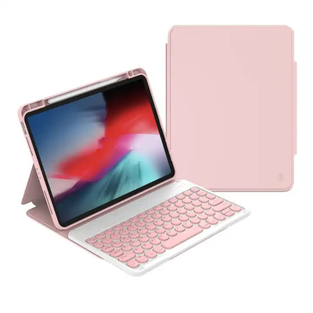 Чехол с клавиатурой для iPad Air 4/5 10.9" (2020/2022) и iPad Air 6 11"(2024), WiWU Protective Keyboard Case, Розовый