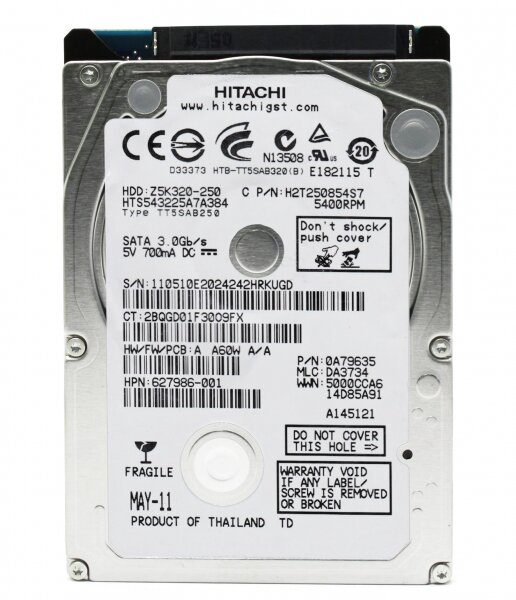 Жесткий Диск Hitachi 0A79635 250Gb 5400 SATAII 2,5" HDD