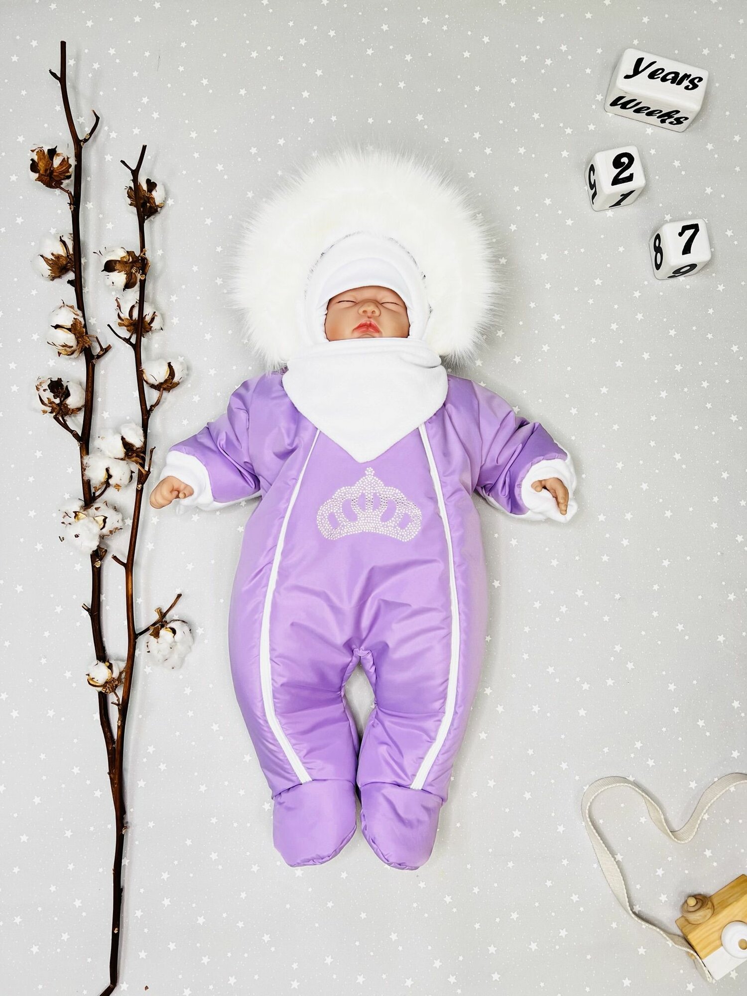 Комплект для новорожденного ALMeretskaya, с утеплителем, холлофайбером, хлопок, дюспо, трикота