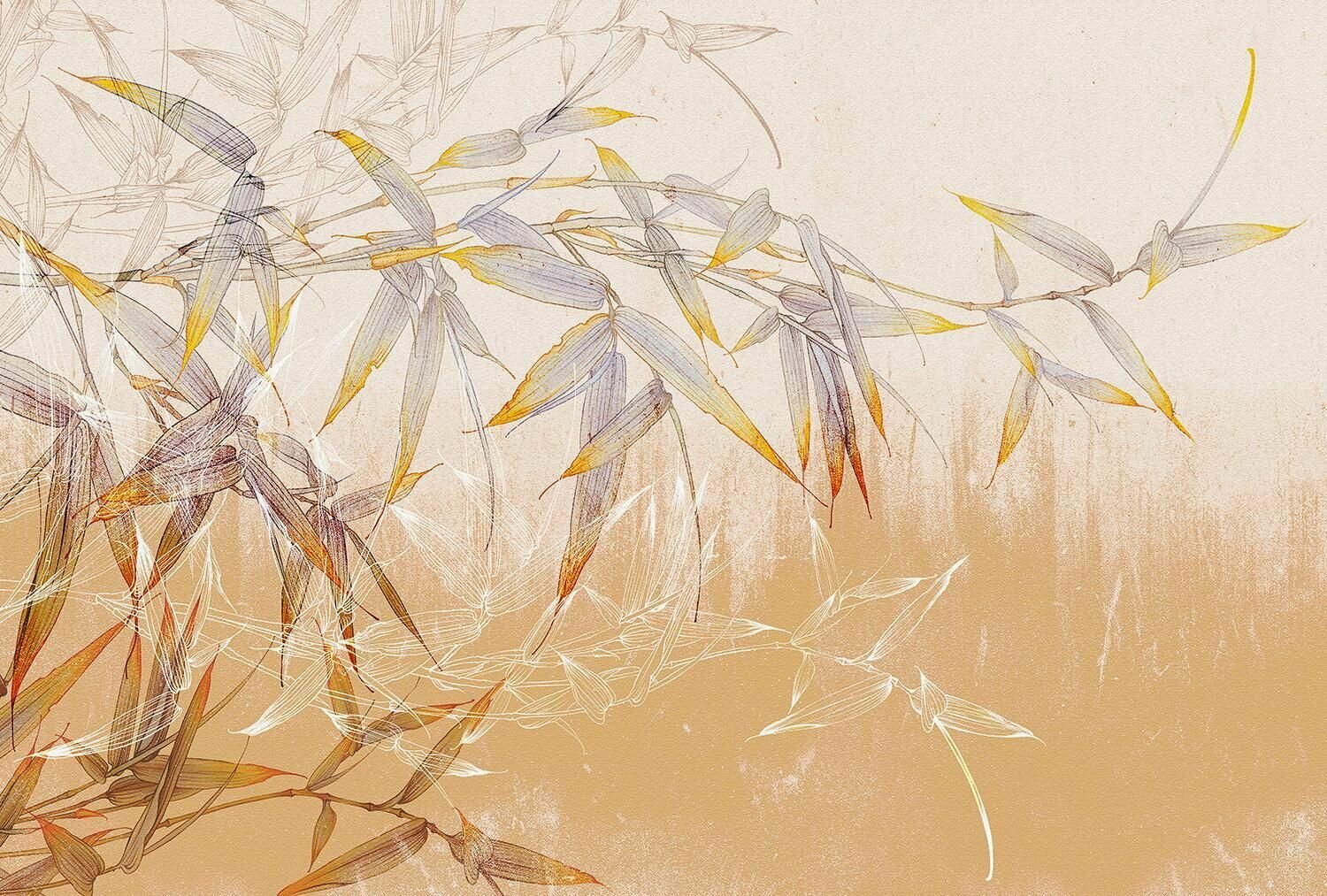 Фотообои/F коллекцияF-225 Бамбук на бетонной стене беж 400х270-1Divino