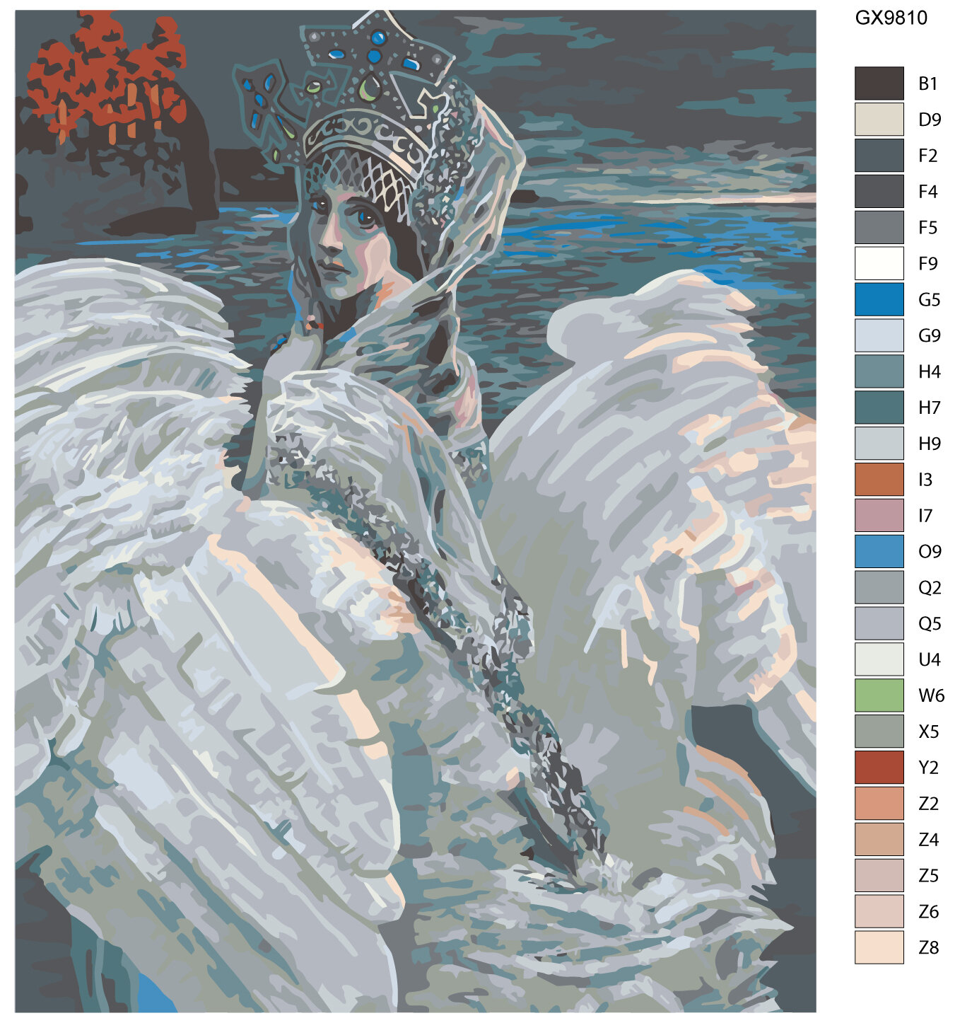 Картина по номерам "Царевна-лебедь" Михаил Врубель GX9810 40_50