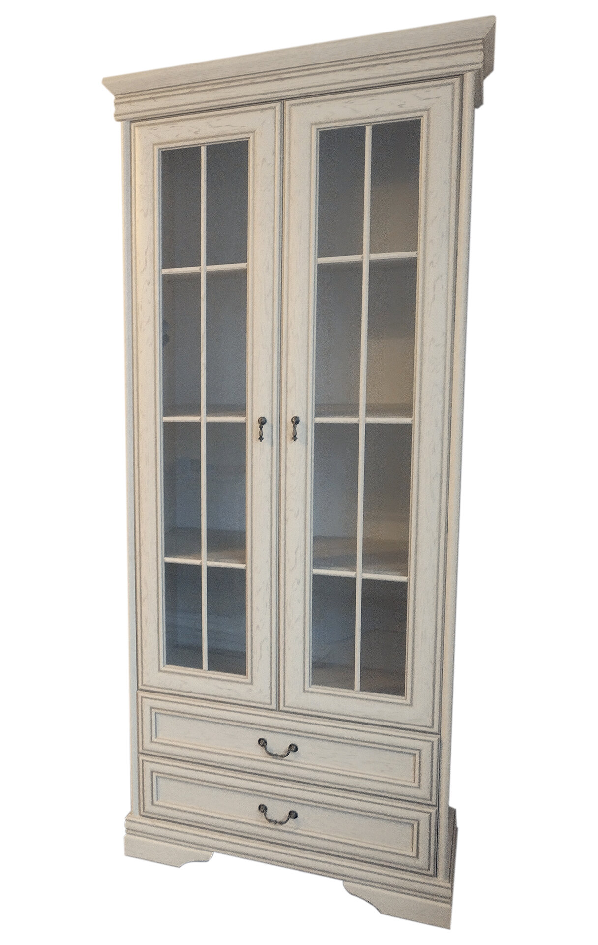 Витрина 2-дверная Патриция 117, цвет Бежевый, со стеклом