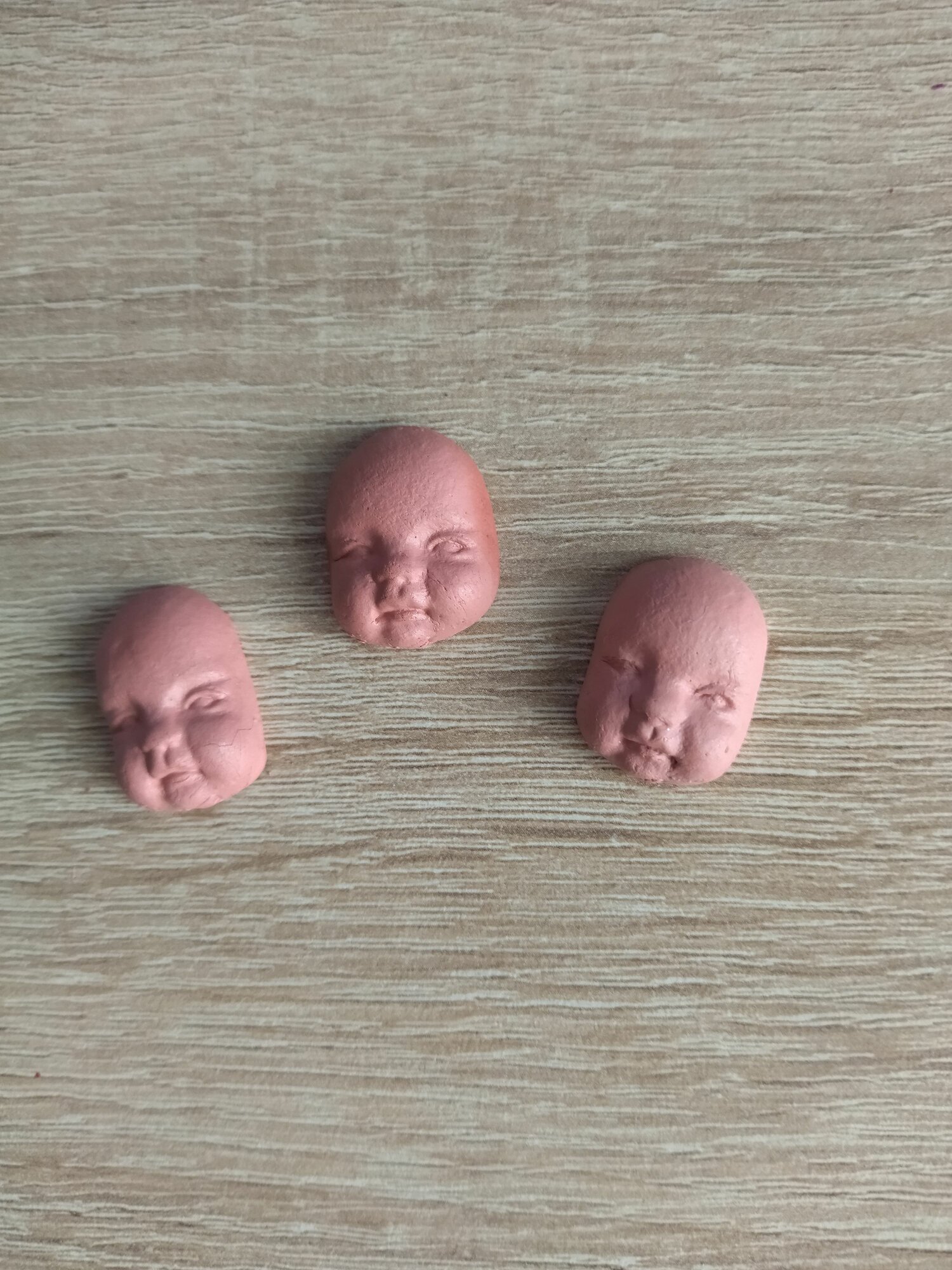 Набор лиц для ватной куклы. Личики для игрушек, младенца - 3 шт.