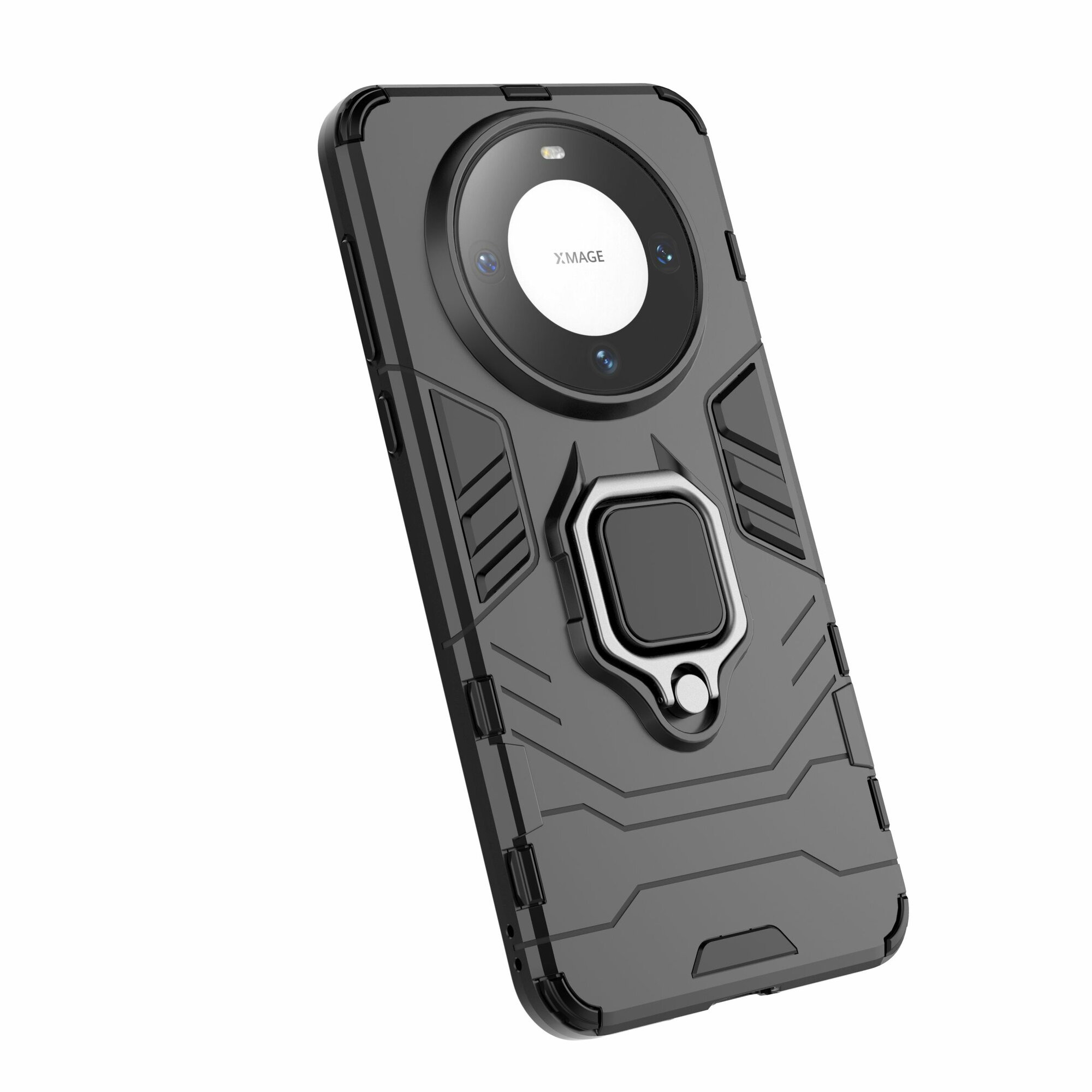 Противоударный чехол с кольцом Panther Case для Huawei Mate 60 черный