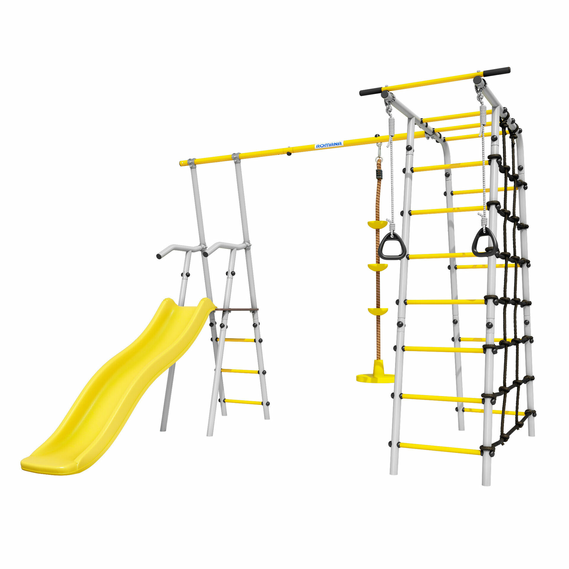 Спортивно-игровой комплекс Romana "Богатырь", качели диск 103.07.06, серый/жёлтый