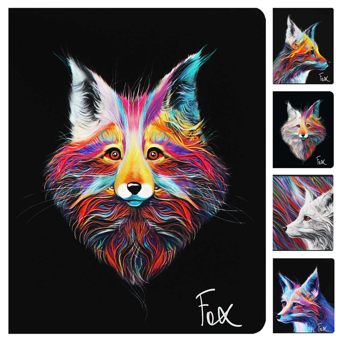 Тетрадь ПЗБ "Фокс" 024123, A5, клеточная разлиновка, ассорти из 5 видов