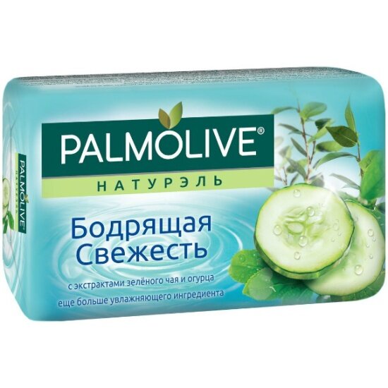 Мыло туалетное Palmolive Бодрящая свежесть, с экстрактами зеленого чая и огурца, 150 г