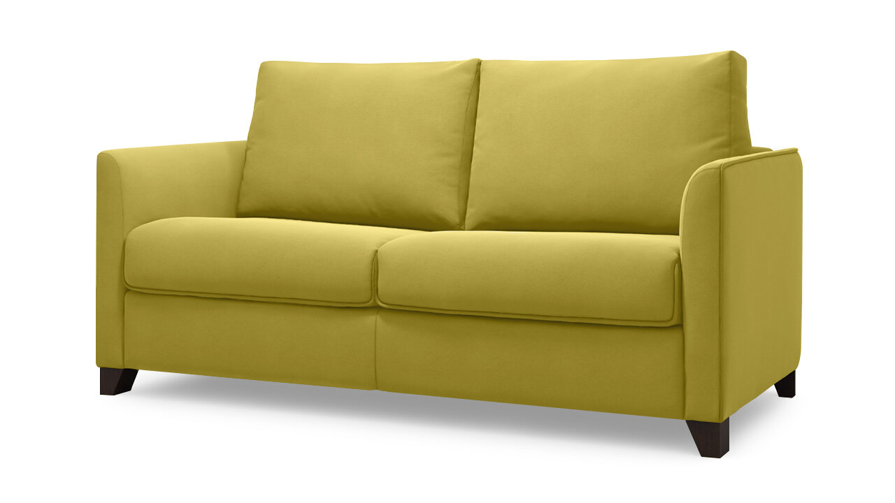 Диван Лион Vivaldi 33 NEW 157x90x90 см, желтый Велюр, французская раскладушка эко Фиеста