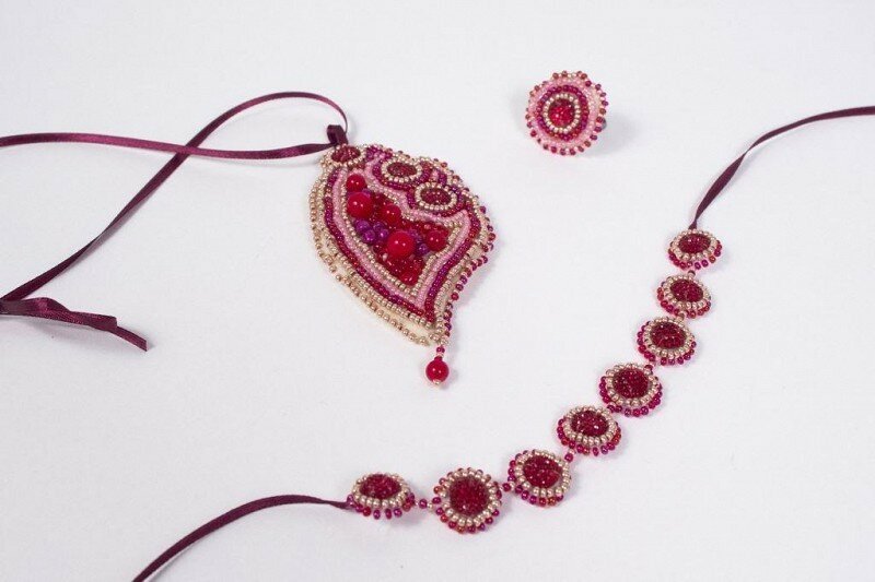 Набор для вышивания Матренин Посад #8410 Украшения "Страсть", Вышивка бисером