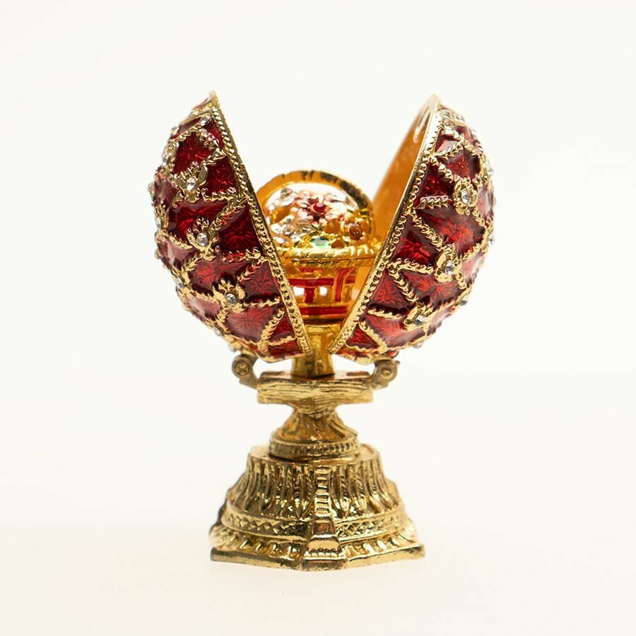 Шкатулка "Яйцо с цветами" в стиле "Фаберже"