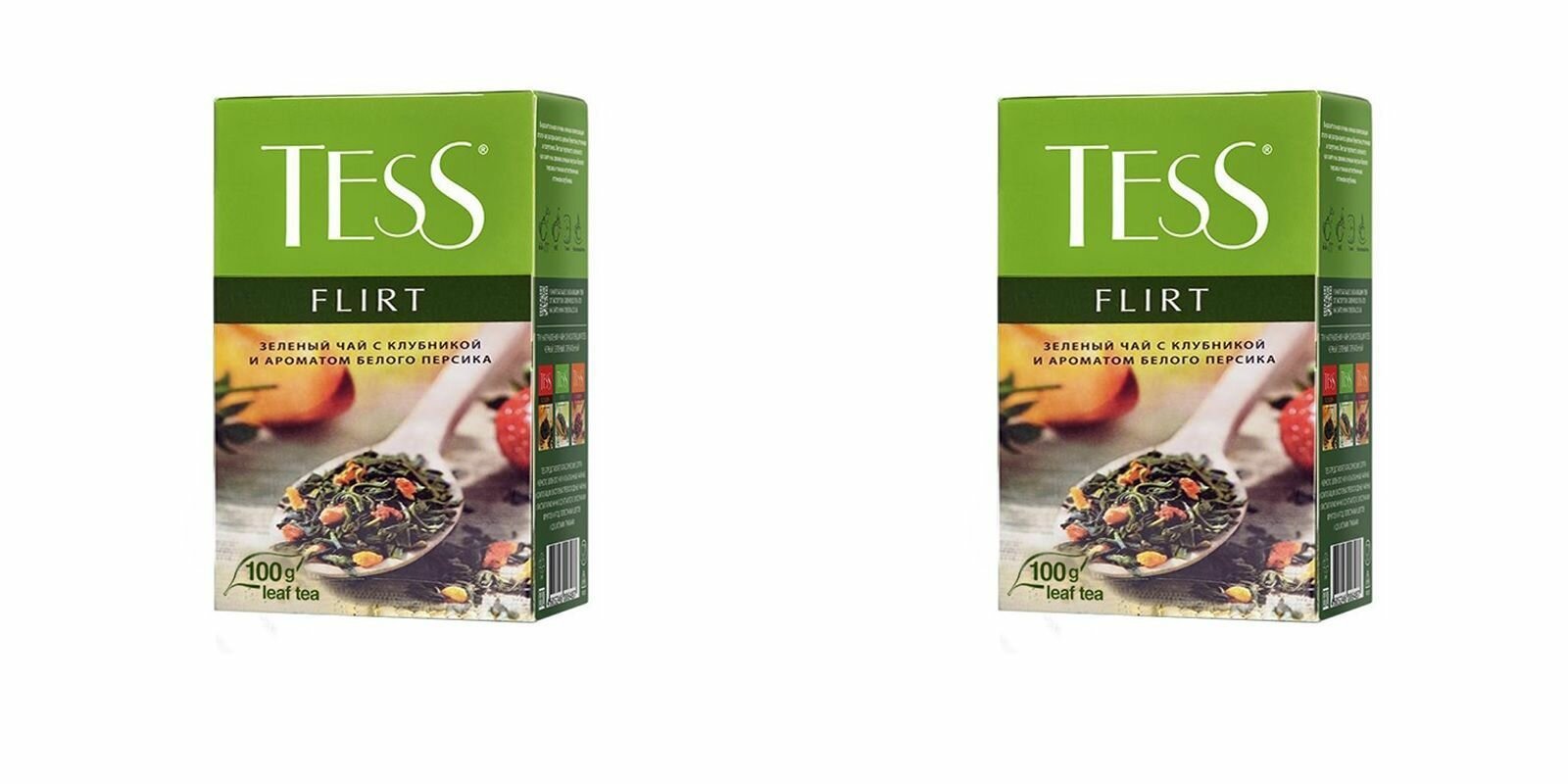 Tess Чай зеленый Flirt, листовой, 100 г, 2 уп