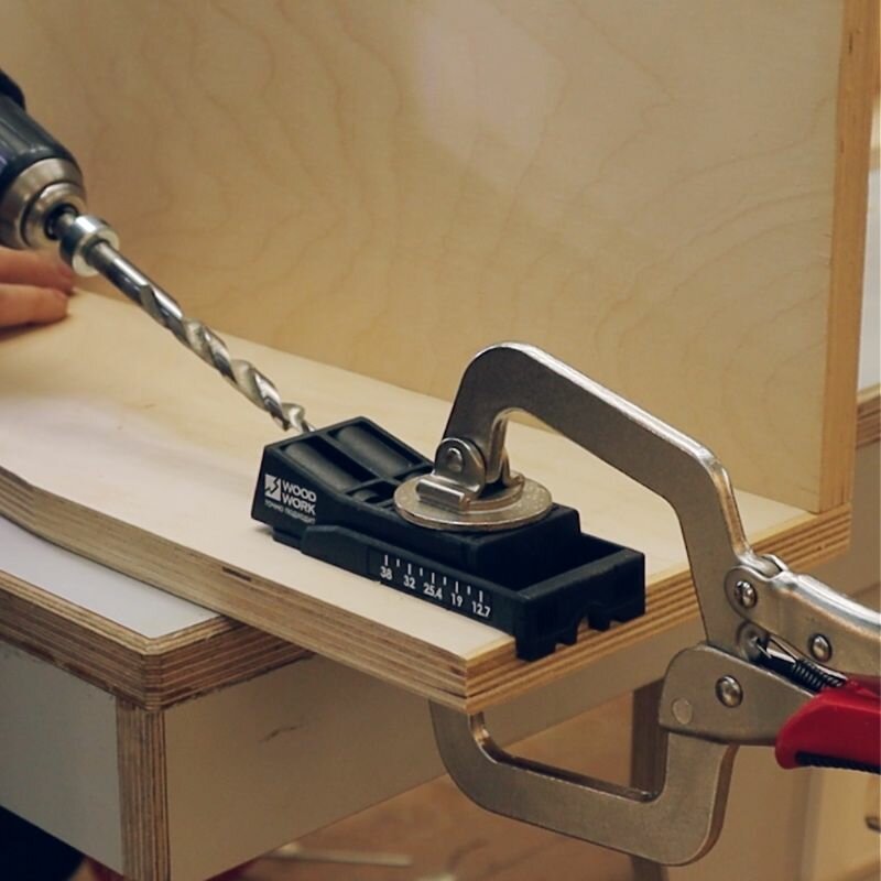 Кондуктор для сверления под углом Pocket-Hole с двумя гильзами WOODWORK PHJ-02