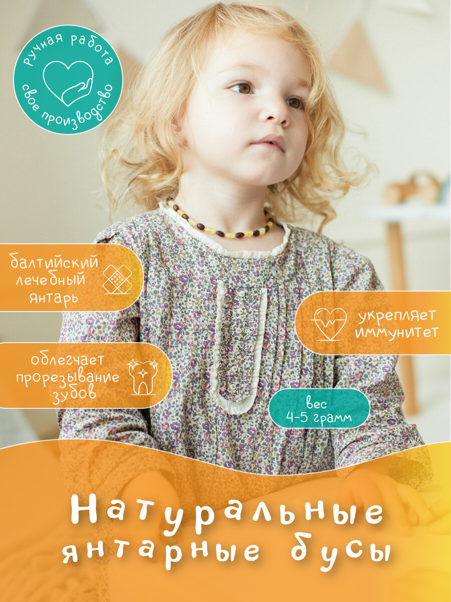 Бусы, янтарь