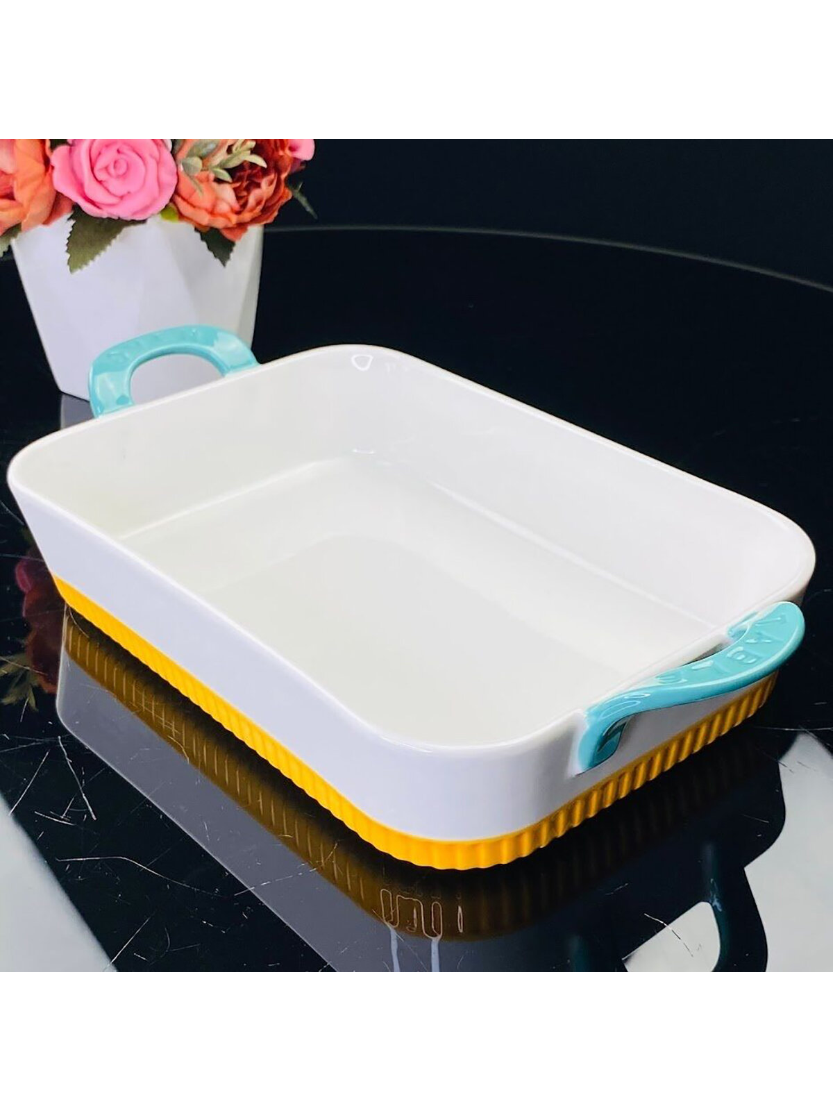 Форма для запекания с ручками Lenardi, фарфор, 27 см