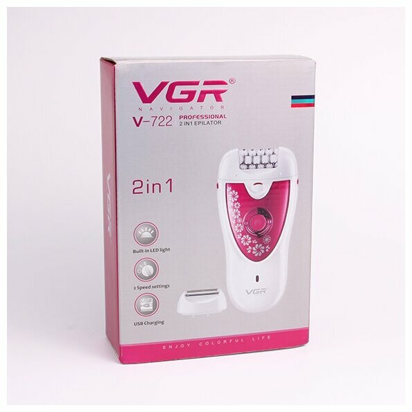 Эпилятор беспроводной VGR V-722 / Эпилятор женский / Электроэпилятор /для женщин /для бикини