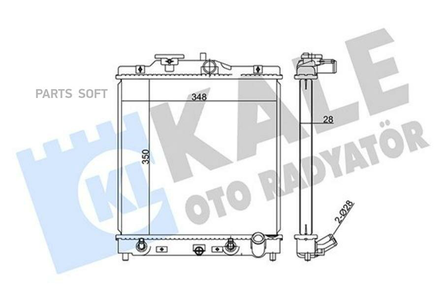 KALE 348445 Радиатор охлаждения для а/м Honda Civic V (91-)/Civic VI (95-)/HR-V (98-) AT паяный ()
