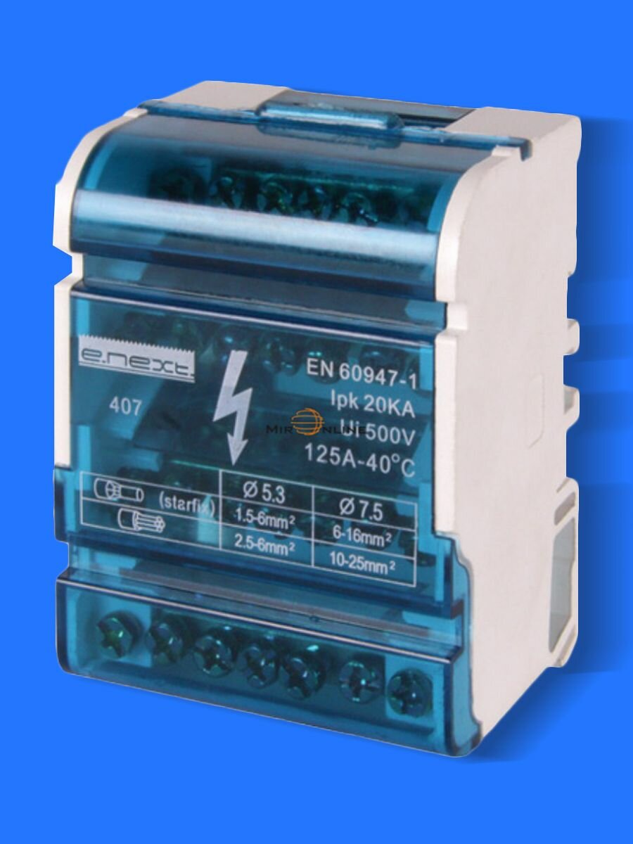 Шина нулевая 4*7 7групп в корпусе (кросс-модуль) серый винтовой на DIN-рейку IEK