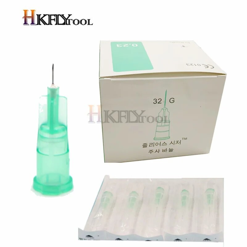 Прозрачные шприцы для пирсинга 32G, 4 мм, 100 шт 32G 4mm 100pcs