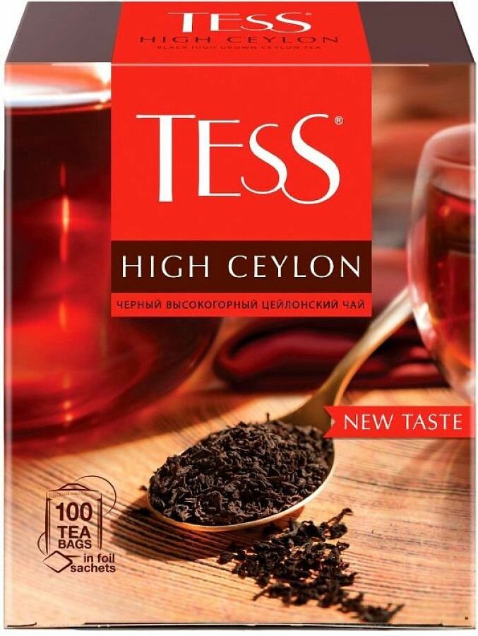 Tess Чай черный High Ceylon, 100 пакетиков по 2,25 г в уп