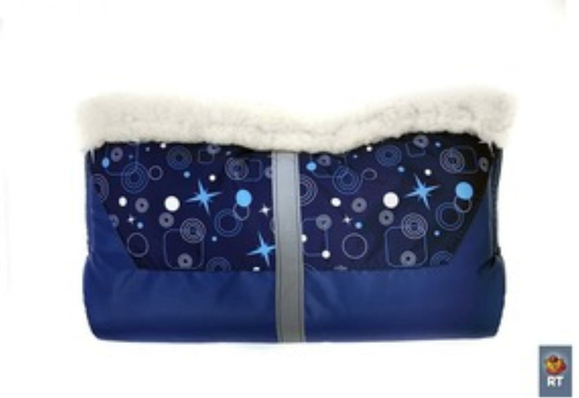 Муфта RTS, для рук, с узором, синий, для коляски, непромокаемая