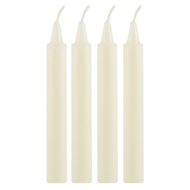 Рыжий КОТ набор свечей 4 шт белые без аромата 17х1,8 см 6 ч/г для декора интерьера и уюта