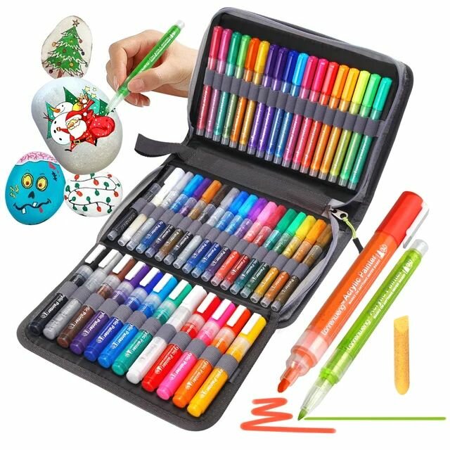 Набор маркеров для рисования акриловыми красками, 48 цветов