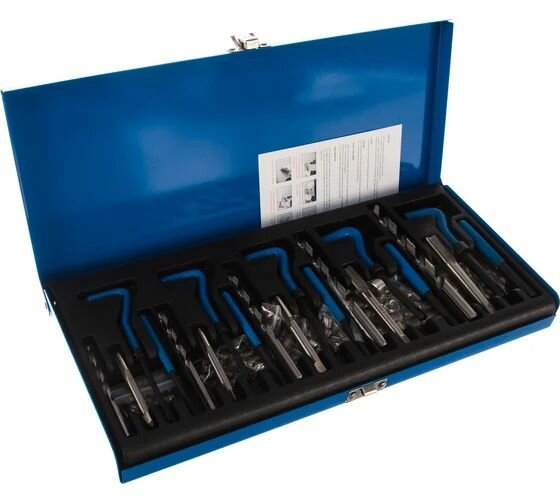 Набор для восстановления резьбы Vertul VR50218, 131 пр, синий, длина 175 мм