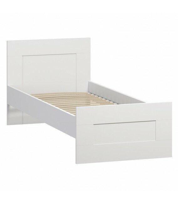 Кровать сириус односпальная с ортопедическим основанием 80х200, ДСП, цвет белый 2.02.04.160.1