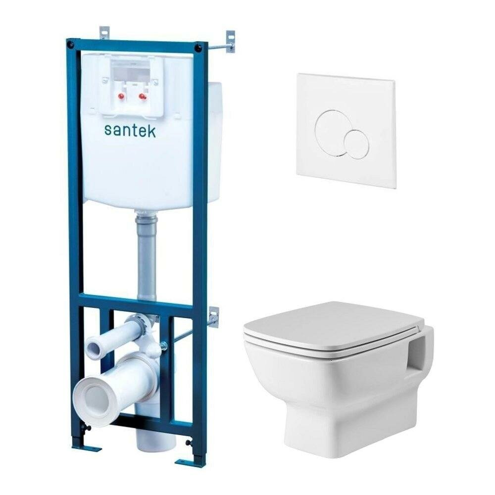 Подвесной безободковый унитаз с инсталляцией Santek ПЭК Нео 1. WH50.1.572