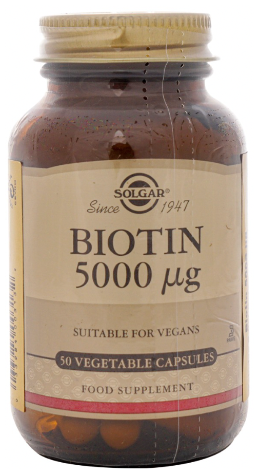 Solgar Biotin 5000 mcg (Super Potency) 50 vcaps — фото 1