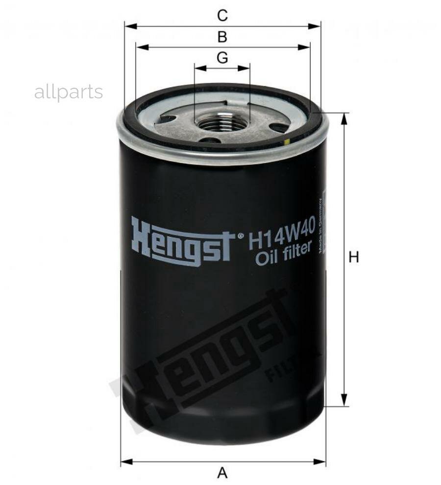 HENGST FILTER H14W40 Hengst Фильтр масляный (W 719/13) H14W40