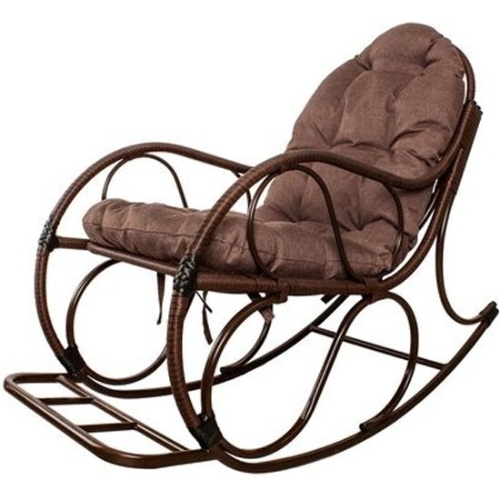 Кресло-качалка M-group Элит разборное коричневое, подушка Какао