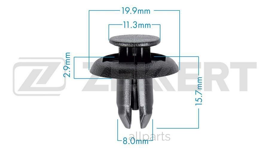ZEKKERT BE-3613 Клипса крепёжная Mazda Toyota (миним. кол-во заказа 10 шт)