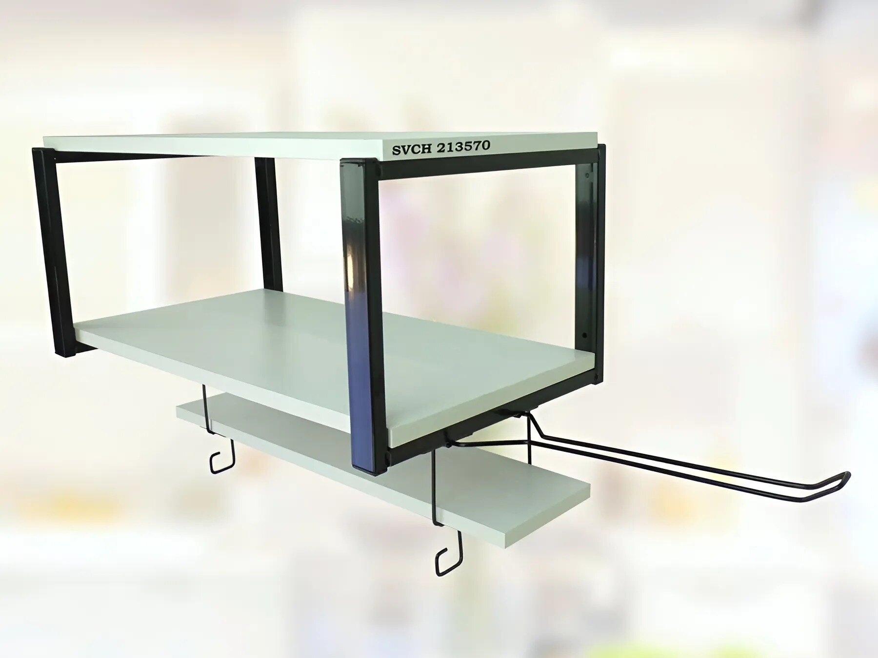 Полка для микроволновки GARROSS "SIBERIA 213570", с подвесной полкой и держателем полотенец, 2 полки 30х60 см, выс 27 см