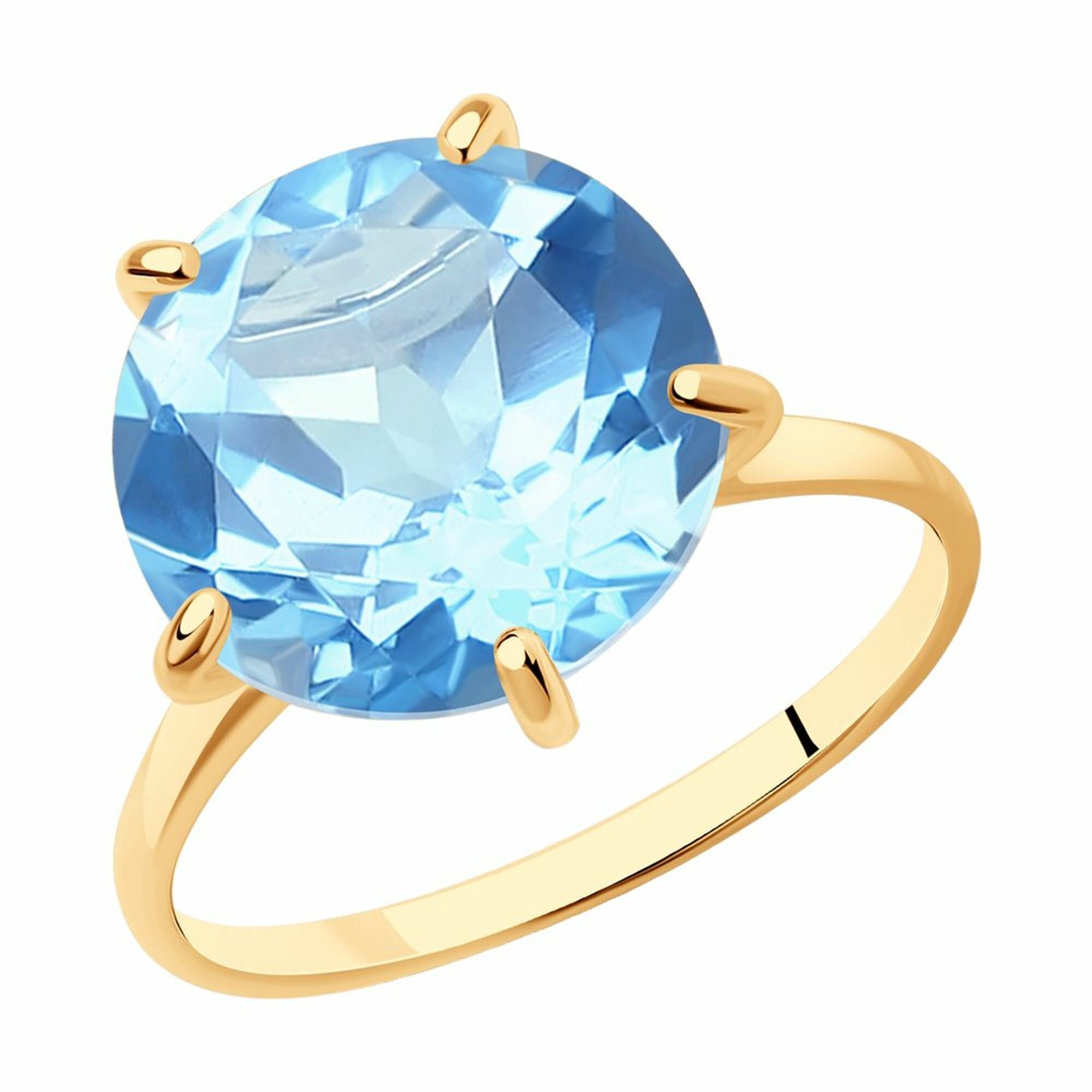 Кольцо, красное золото, 585 проба, топаз