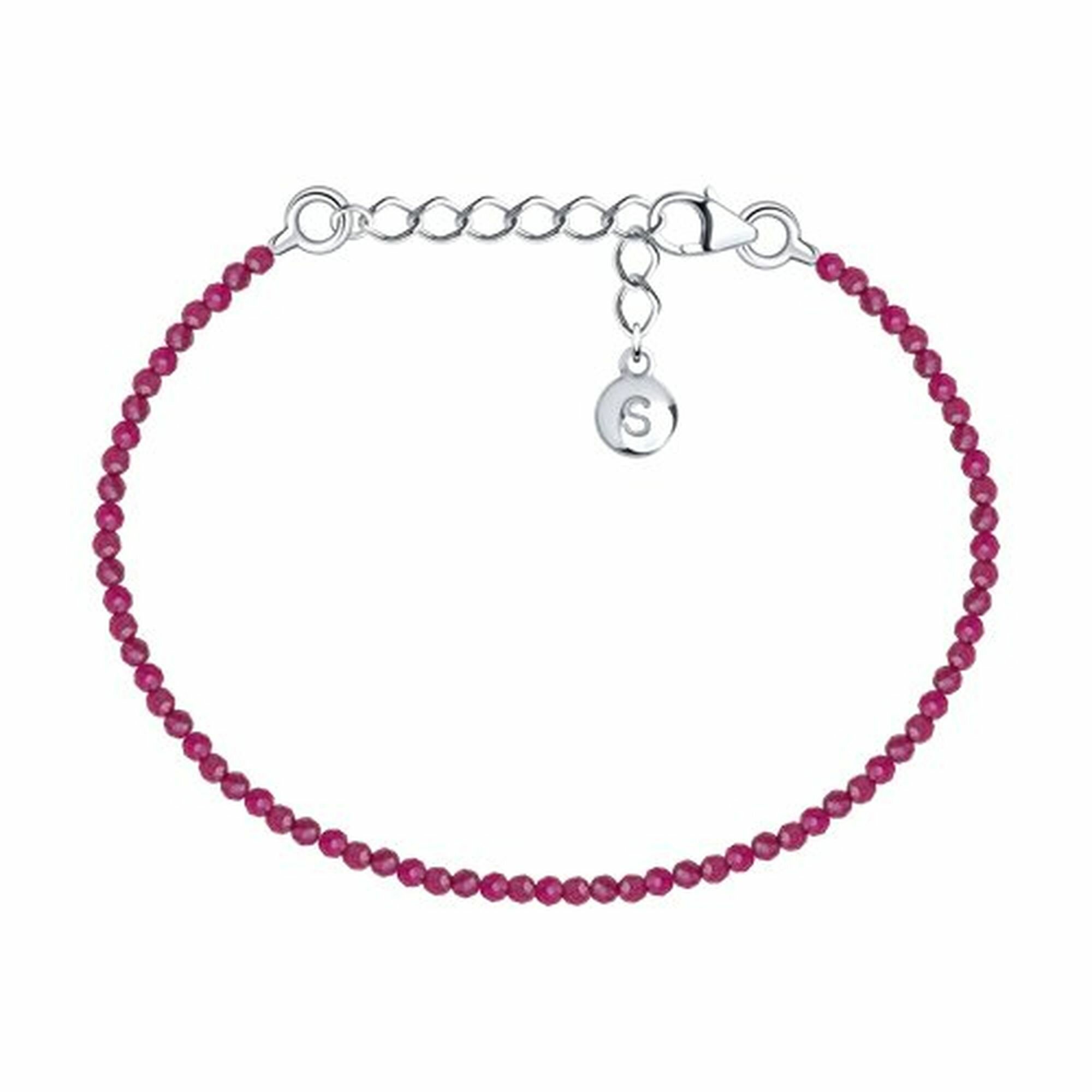 Браслет, серебро, 925 проба, родирование, шпинель