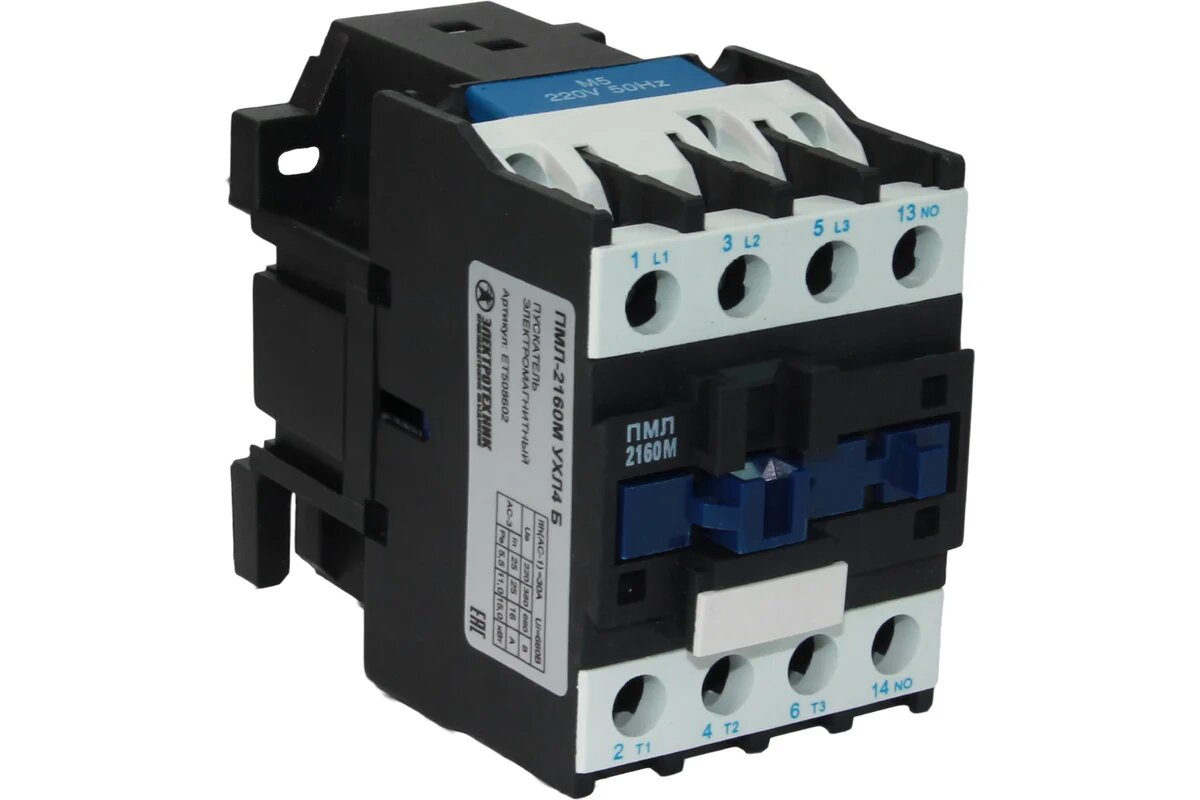 Электромагнитный пускатель Электротехник ПМЛ-2160М УХЛ4Б 220В/50Гц 1з 25А IP20 ET508602